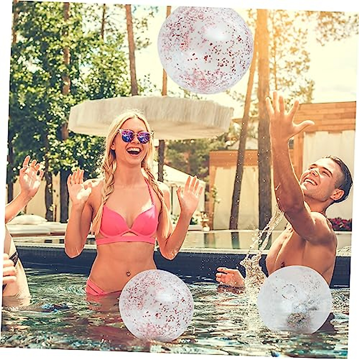 Abaodam 1 Set Inflatable Beach Ball Toys for Bath Toys for Kids Bath Toys Confetti Beach Ball Sequin Beach Ball Water Balls Decorative Beach Ball Kids Ball Water Toy Bulk