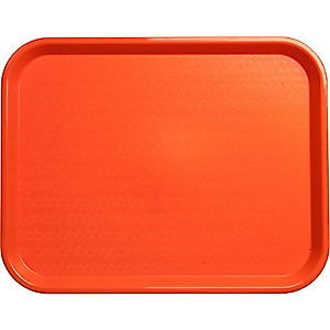 Carlisle FoodService Products Cafe Plastic Fast Food Tray, 14" x 18", Orange, (Pack of 12)