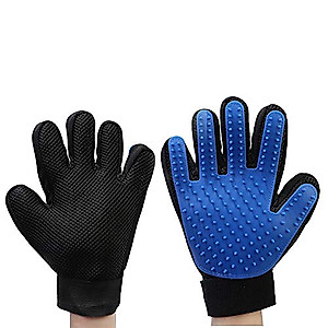 Pet Hair Remover Glove - Gentle Pet Grooming Glove Brush - Efficient Deshedding Glove - Massage Mitt with Enhanced Five Finger Design - Perfect for Dogs Long & Short Fur - 1 Pack (2 in 1 Glove)