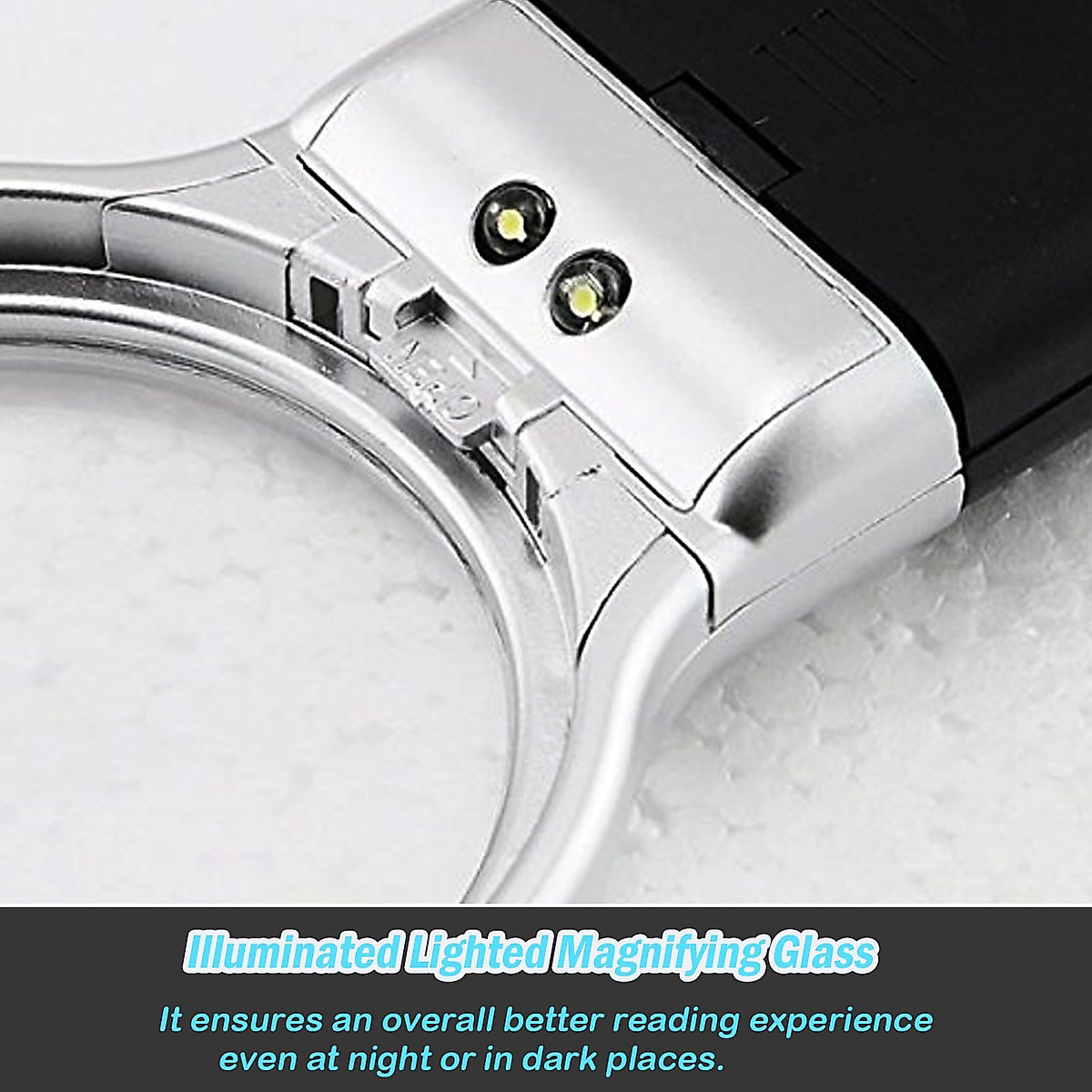 3X LED Light Hands Free Magnifying Glass with Light Stand Foldable Portable Illuminated Magnifier for Reading, Inspection, Soldering, Needlework, Repair, Hobby & Crafts