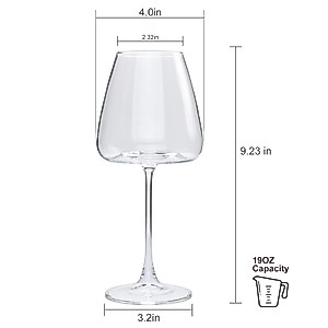 Wine Glasses,20oz Red Wine Glasses Set of 6,Wide Bowl Burgundy Glass Elegant Long Stem Glassware for Wine Tasting,Anniversary,Wedding,Wine Lover,Birthday