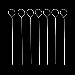 HONBAY 30PCS Stainless Steel Barbecue Skewers Roast Goose Needles Turkey Lacers for Trussing Turkey and Barbecue (5.8 Inch)