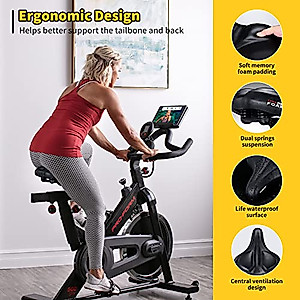 DAWAY C50i Comfortable Oversized Bike Seat - Ultimate Comfort Memory Foam Exercise Bicycle Saddle for Men Women, Fit for Peloton, City, Stationary Bikes, Extra Wide Replacement Cushion for Cycling