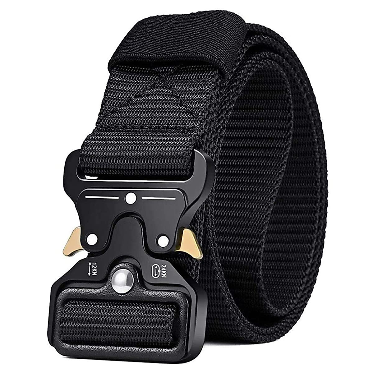 MOZETO Tactical Belts for Men Military Style Work Hiking Riggers Web Gun Belt with Heavy Duty Quick Release Metal Buckle