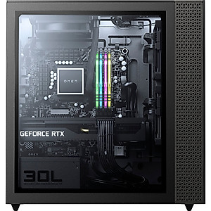 OMEN 30L Gaming Desktop Gamer Tower, GeForce RTX 3080 10GB Graphics, AMD Ryzen 7 5800X Up to 4.7 GHz (64GB DDR4 RAM | 1TB PCIe SSD | 2TB HDD) VR Ready, 750 Watts PSU, Liquid Cooling, W10P W/JTD Webcam