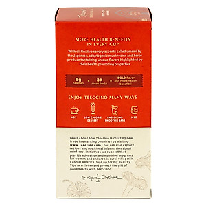 Teeccino Lion’s Mane Rhodiola Rose Mushroom Adaptogen Herbal Tea - Caffeine-Free, 3x More Herbs than Regular Tea Bags, Lightly Sweet from Dates & Figs, Prebiotic - 25 Tea Bags