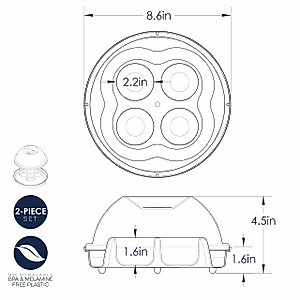 Nordic Ware Egg Bites Pan Microwave Cookware, 4 Cavities, 1/4 Cup Cavities