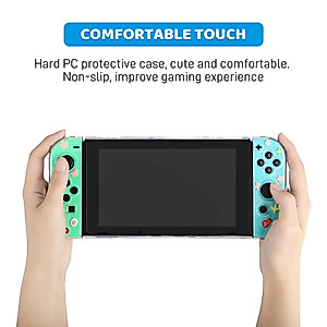 Cute Dockable Case for Nintendo Switch, FANPL Cover Case Compatible with Switch Console and Joy Con Controller, Comfortable Hard PC Shell, Blue Switch Skin Accessories for Girls - Cute Cuisine Pattern