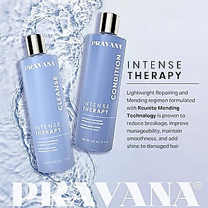 PRAVANA Intense Therapy Conditioner | Lightweight Repairing & Mending | Restores & Nourishes Damaged Hair | Proven to Reduce Breakage | Strengthens, Hydrates, Softens | 33.8 Fl Oz