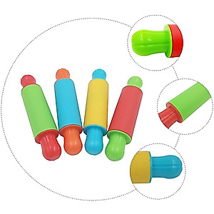4pcs Clay Rolling Pin Soft Clay Plasticine Dough Modelling Roller Sticks Children Clay and Dough Playing Tools Kids Playdough Kit
