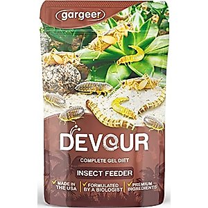 Gargeer Bugs and Insects Food. Complete Gel Diet for Roaches, Crickets, Worms, Dubia, Fly, etc. Made in The USA, Using Premium Nutritional Ingredients. 3oz Powder Turns into 1 Pound of Ready Food.