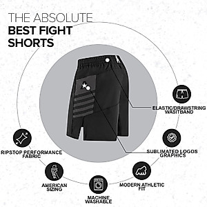 Anthem Athletics Reignite 7 Inch MMA Shorts - IBJJF Approved Jiu Jitsu Short for BJJ, NoGi Grappling and Wrestling - Black & Grey - Large