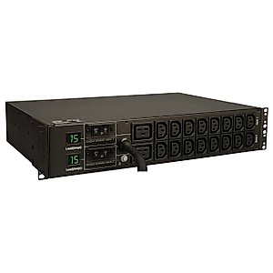 Tripp Lite Metered PDU, 5.8kW Single Phase PDU, 2U Rackmount PDU, 18 Outlets 208/240V (16 C13, 2 C19), L6-30P Input, 1.8m Cord, TAA (PDUMH30HV6)