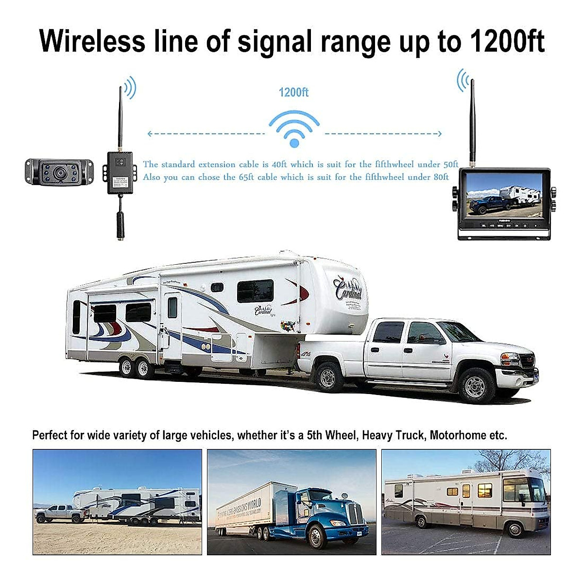 Haloview 7'' 720P Wireless Range Dominator System RD7 MAX