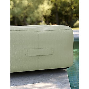 Lucky Yard Inflatable Patio Ottoman Square Stool Footrest with Handle, The Travel Portable Patio Outdoor Foot Stools Use for Indoor or Outdoor, Camping or Home (Green)