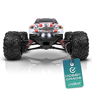 LAEGENDARY Remote Control Car, Hobby Grade RC Car 1:16 Scale Brushed Motor with Two Batteries, 4x4 Off-Road Waterproof RC Truck, Fast RC Cars for Adults, RC Cars, Remote Control Truck