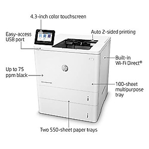 HP LaserJet Enterprise M609x Monochrome Duplex Printer with One-Year, Next-Business Day, Onsite Warranty and Extra Paper Tray (K0Q22A)