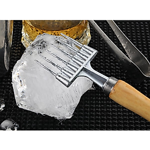 New Star Foodservice 48346 Ice Chipper Crusher Nickle Plated with Wood Handle, 9", Silver