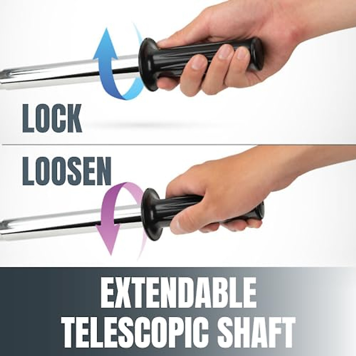 POWERTEC 71033 Extendable Wall and Floor Roller for Vinyl Flooring, Linoleum, Carpet, LVP, Veneer and Wall Covering, Flooring Roller Tool with Extendable 17 Inch to 27 Inch Handle, 1 pack