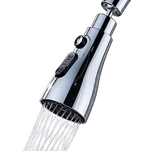 Universal Kitchen Faucet Head Sink Aerator Faucet Replacement Parts Pull Down Faucet Sprayer Head Big Angle Rotatable Anti -Splash Faucet Extender for Regular Faucet and Pull Down Faucet with Adapter