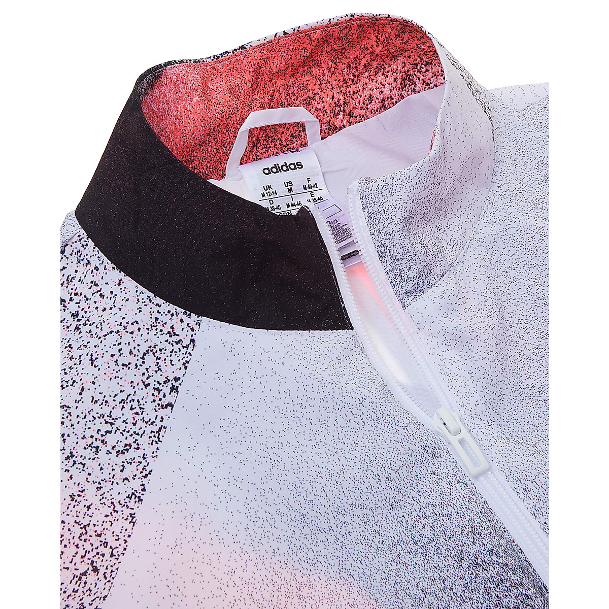 adidas womens Unleash Confidence Woven Track Top White/Pink/Black/Black Small