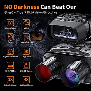 GTHUNDER Digital Night Vision Goggles Binoculars for Total Darkness—FHD 1080P Infrared Digital Night Vision, 32GB Memory Card for Photo and Video Storage—Perfect for Surveillance
