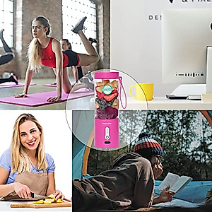 Jenoudar 18 Oz Portable Blender, Personal USB Rechargeable Blender,Personal Size Mini Blender for Shakes Smoothies, Juicer Cup with 6 Blades for Travel Sports Home,BPA free Easy to Clean