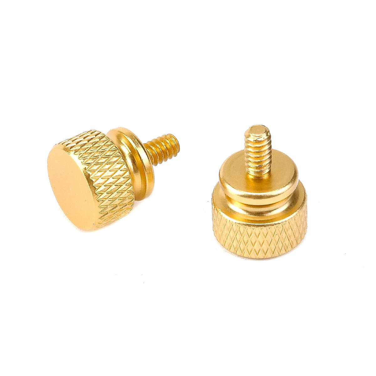 Mewutal 10 Pieces Anodized Aluminum Computer Case Thumb Screws, Thumb Screws, Knurled Hand Screws (Gold)