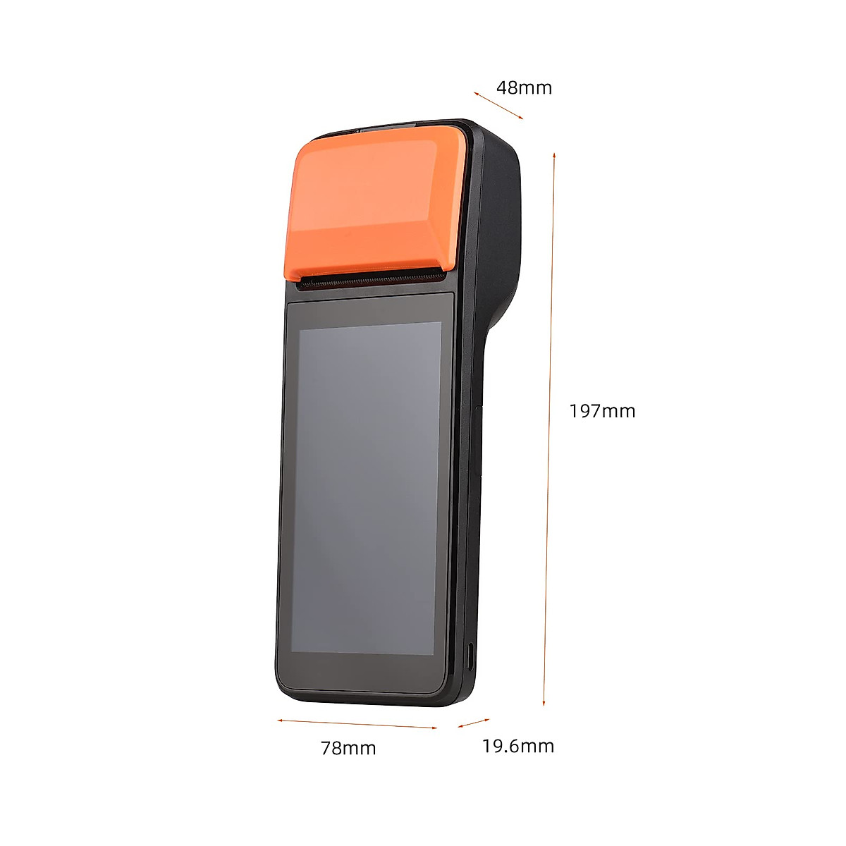 Handheld 3G POS Receipt Printer Android 8.1 1D/2D Barcode Scanner PDA Terminal Support 3G WiFi BT Communication with 5.0 Inch Touchscreen 58mm Width Thermal Label Printing for Supermarket (PDA)