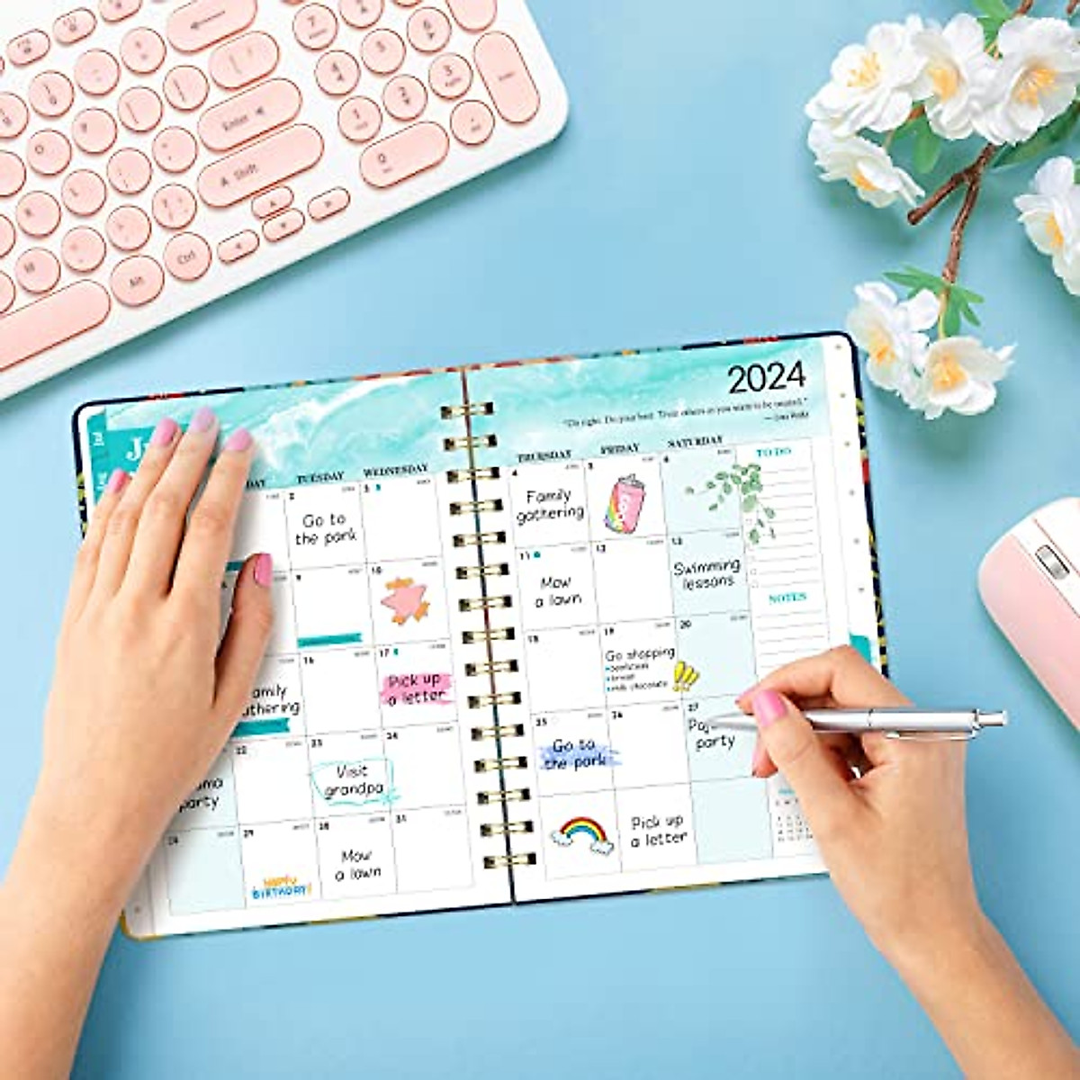 Planner 2023-2024 - Weekly Planner 2023-2024 from July 2023 to June 2024, Weekly Monthly Planner 2024, 6" x 8.3", 2023-2024 Planner with Inner Pocket and 12 Monthly Tabs