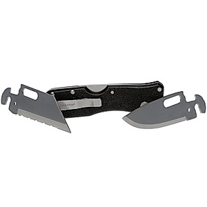 Cold Steel Click N Cut Folder Durable Hunting & Hiking Steel 5 Oz Compact 7" Long Folding Knife with Strong Lock & 2 Interchangeable Blades - Blister Package