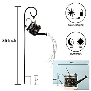 Solar Lights Outdoor for Garden - Watering Cans Crackle Metal Solar Yard Garden Stake Lights - Waterproof LED Lights for Garden,Lawn,Patio or Courtyard