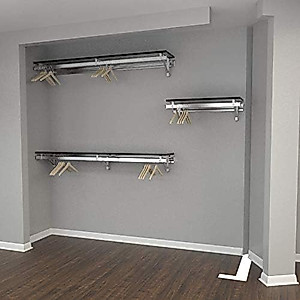 Arrange A Space RCLBY Premium Two 88" and One 32" Shelf/Hang Rod Kits Espresso Closet System, 120"