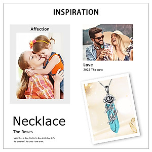 CRMAD Turquoise Necklace for Women Sterling Silver Quartz Healing Stone Crystal Pendant Mothers Day Jewelry Gifts