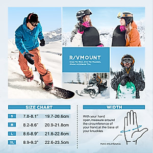 rivmount Ski Snow Gloves Men Women, Waterproof 3M Thinsulate Touchscreen, Winter Cold Weather Warm Gloves Wrist Leashes
