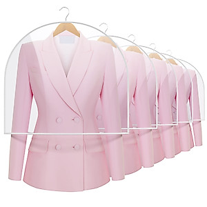 HANGERWORLD Shoulder Covers with Gusset 24" x 21.5" Large Clear Plastic Clothes Protector (5 Pack)