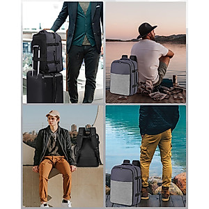 TRAILKICKER Travel Backpack 40L, Carry On Luggage Backpack Flight Approved for Men Women Travel, 15.6 inch Laptop Backpack 3 Day Pack Business Weekender Backpack, Black