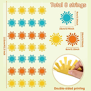 Duraaamo 8 Packs Here Comes The Son Banner Decorations Boho Party Paper Garland Here Comes The Son Baby Shower Hanging Cutouts Retro Sun Party Decor for Sun Birthday Baby Shower Party Supplies Decor