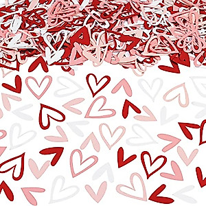 200Pcs Valentine Confetti Hearts, Valentines Table Confetti, Heart Confetti for Tables, Valentines Day Table Decor for Valentines Wedding Anniversary Party Supplies