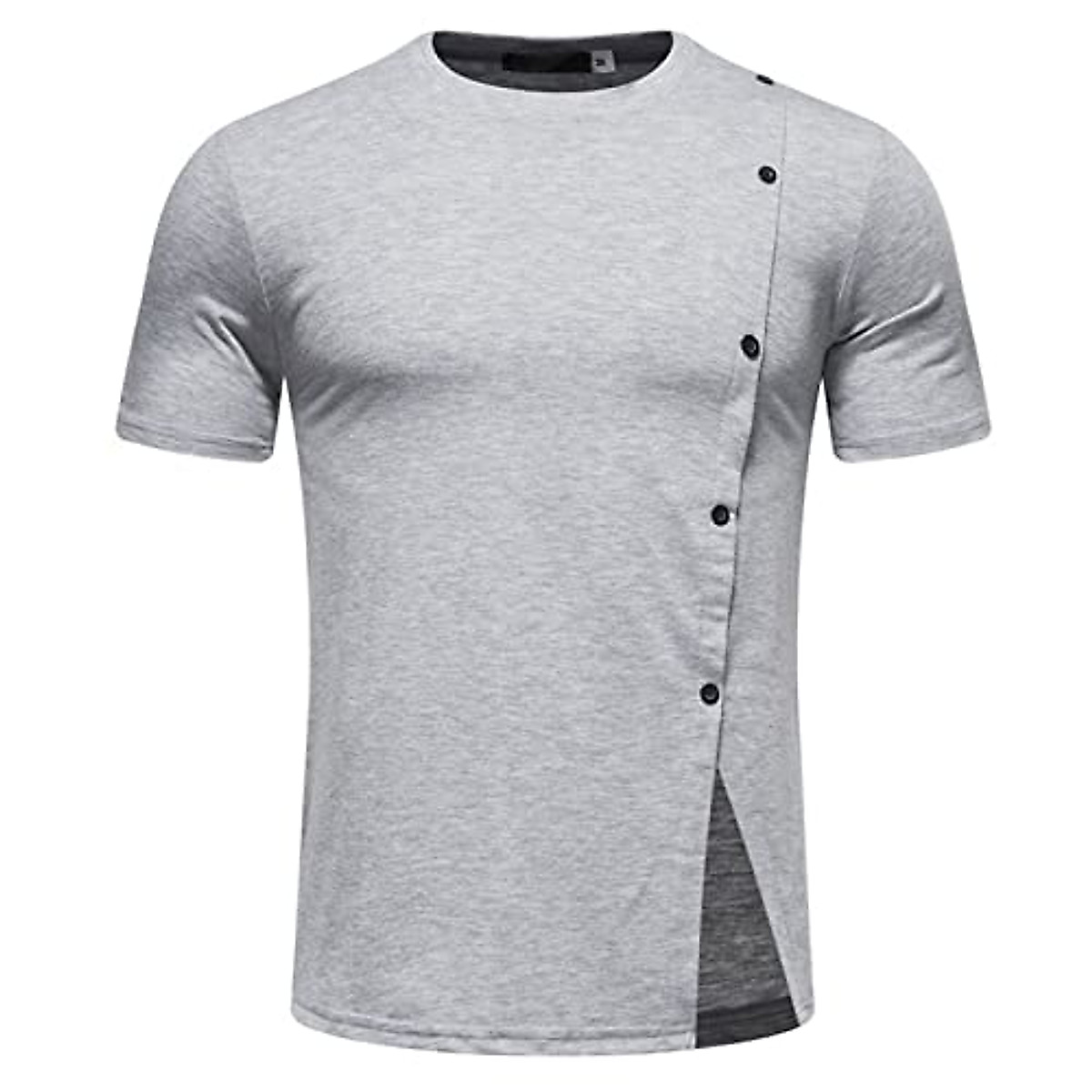 Muscularfit Summer Button Up Shirts for Men Casual Stylish Short Sleeve Round Neck Henley Tshirt Regular Fit Sport Polo Shirt