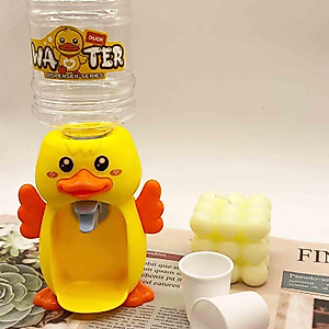 LUOZZY Mini Water Dispenser Toy for Kids Cartoon Animal Water Machine Toy for Kids Water Dispenser Dollhouse Toy (Cute Duck)