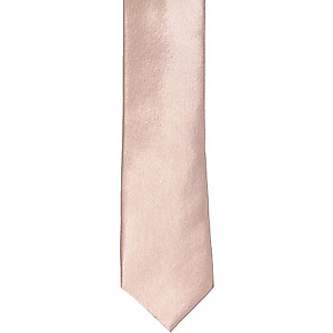 tiemart Skinny Solid Color Necktie, 2" Width (Blush Pink)