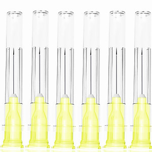 100 Pack 30Ga 1/2 Inch Stainless Steel Dispensing Lab Tools Accessories for Scientific Labs, Measuring and Refilling, Individually Wrapped