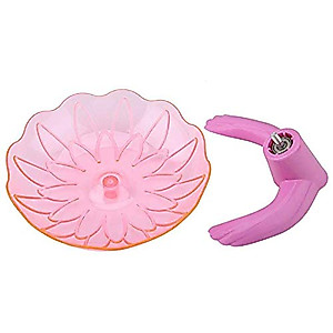 POPETPOP Hamster Wheel Silent Spinner-Hamster Exercise Wheel Plastic Stable Bracket Flying Saucer for Gerbils Chinchillas Guinea Pigs Syrian Hamsters Dwarf Hamster Wheel-Pink