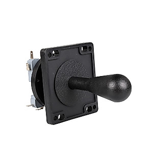 EG STARTS American Style Arcade Competition 2Pin Joystick BLACK Switchable From 8 Ways Operation, Elliptical Black Handle, Precision 8-Way 187" (4.8mm) terminal