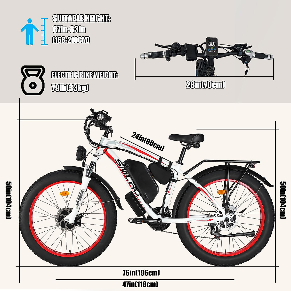 Lanshanchu Electric Bike for Adults, Dual Motor AWD 2000W 35MPH Electric Bicycles, Removable Lithium Battery 48V/22.4AH, 21-Speed with Ignition Lock Hydraulic Disc Brake
