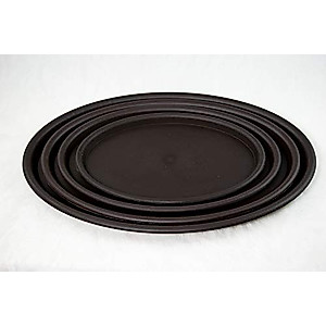 4 Mix Oval Brown Plastic Humidity Tray for Bonsai Tree - 9", 10.75", 12.5" & 14"