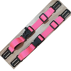 Amlrt 2 Packs Backpack Chest Strap- Nylon -Suitable for Webbing on The Backpack up to 1 in(Pink)