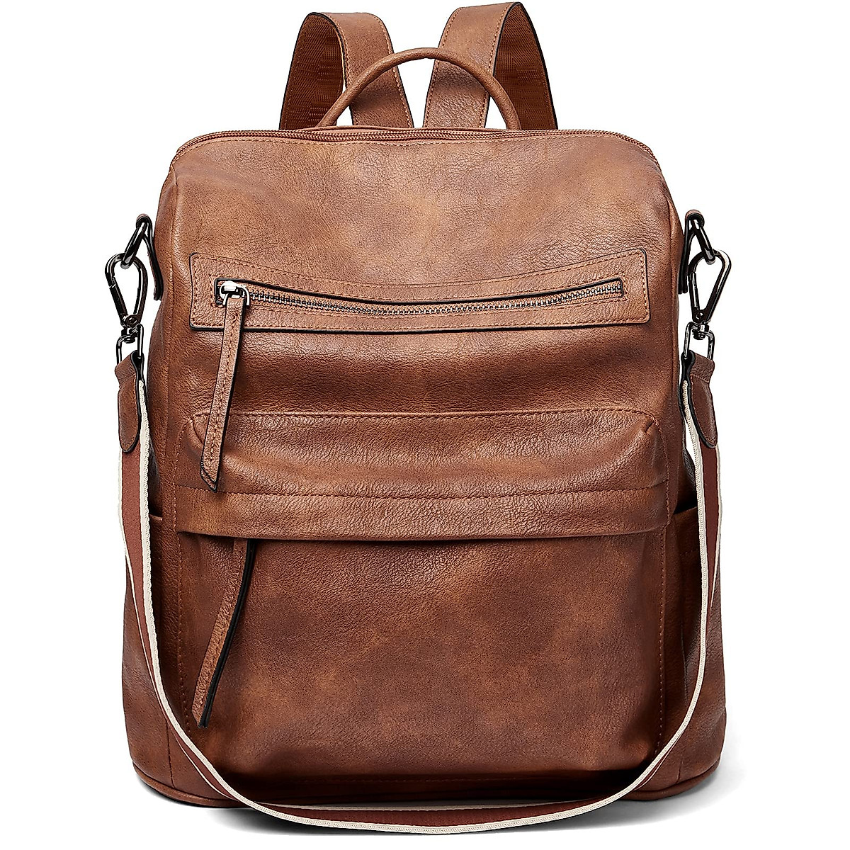 BROMEN Backpack Purse for Women Fashion Leather Designer Travel Large Ladies Shoulder Bag with Women Wallets