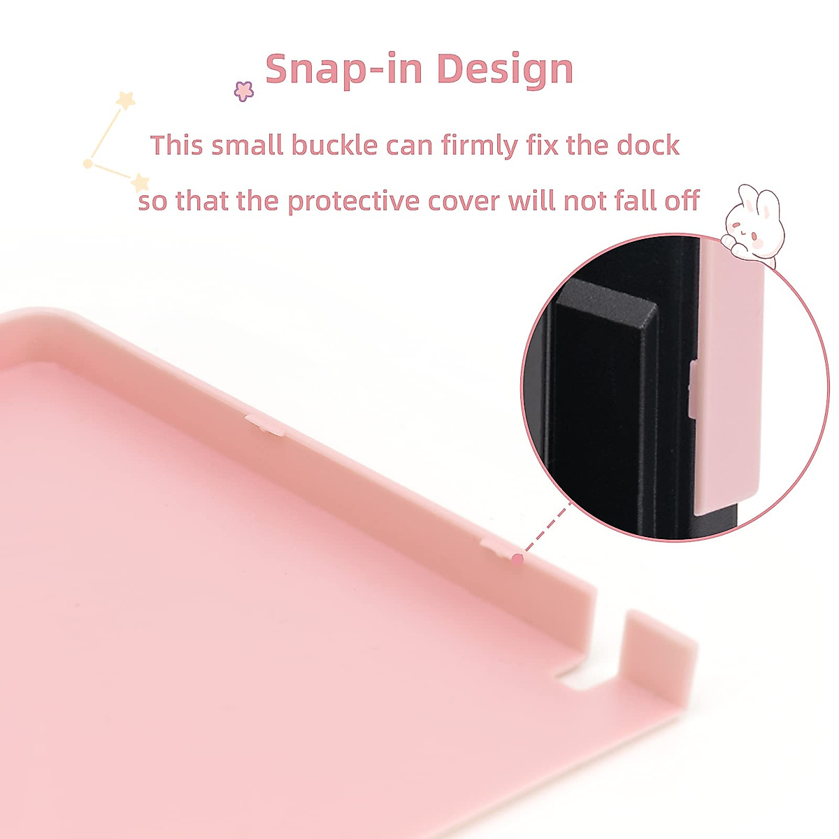 GeekShare Anti Scratch Switch Dock Cover- Hard Faceplate Sleeve Pad for Switch Dock- DIY Replacement Shell Compatible with Nintendo Switch Dock(Strawberry Rabbit)
